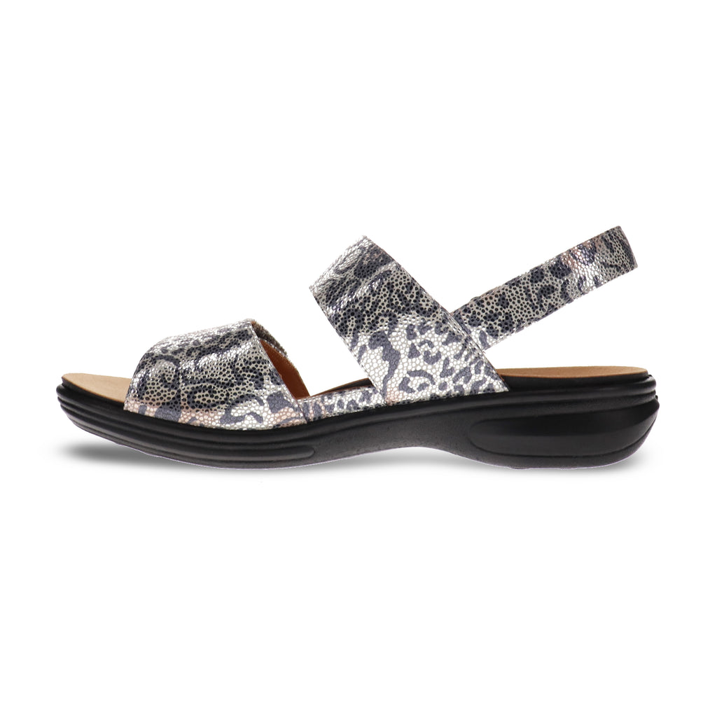 Como Back Strap Leather Sandals Silver Safari – Cartan's Shoes